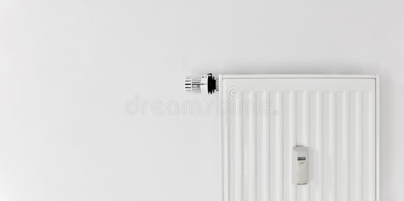 Heating with Plate Radiator and Heat Cost Allocator Stock Photo - Image ...