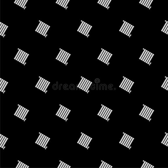 Heating Radiator Icon Isolated Seamless Pattern on Black Background ...