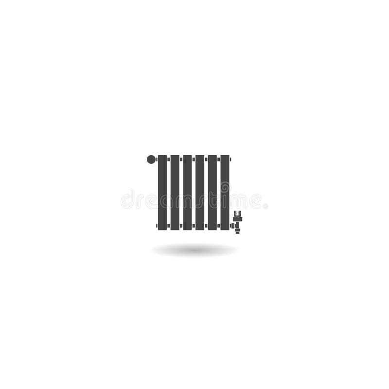 Heating Radiator Icon with Shadow Stock Illustration - Illustration of ...