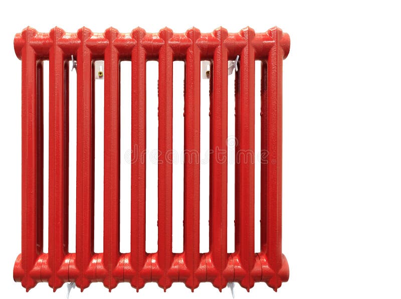 Heating Radiator. Retro Heating System Isolated on White Background ...