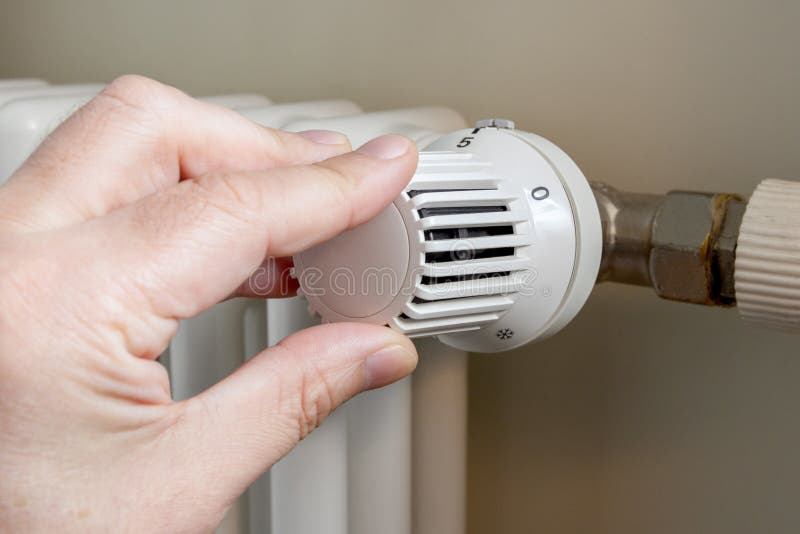 Heating Radiator Temperature Adjustment Stock Image - Image of cold ...