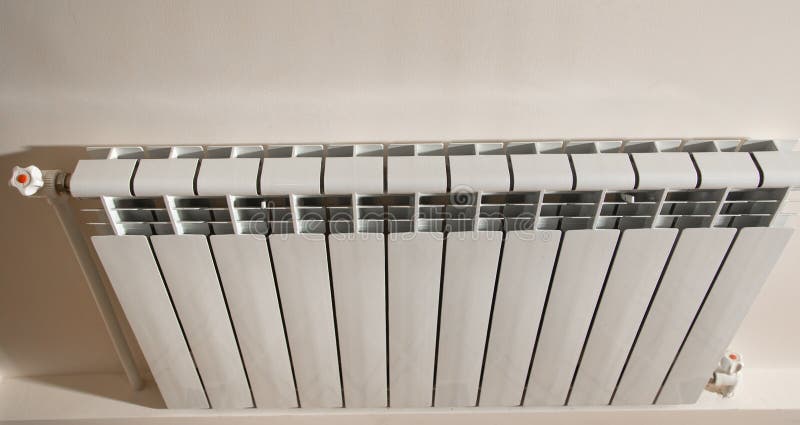 Heating Radiator on the Wall Stock Image - Image of apartment, warmth ...