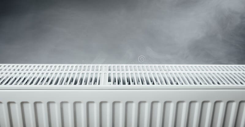 Heating Radiator with Warm Steam Stock Photo - Image of domestic ...