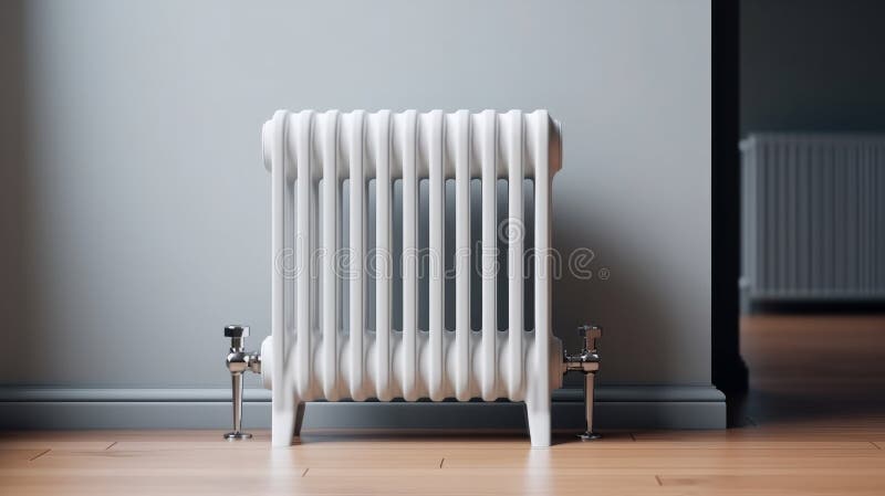 Heating Radiator in a White Room. Generative AI Stock Illustration ...