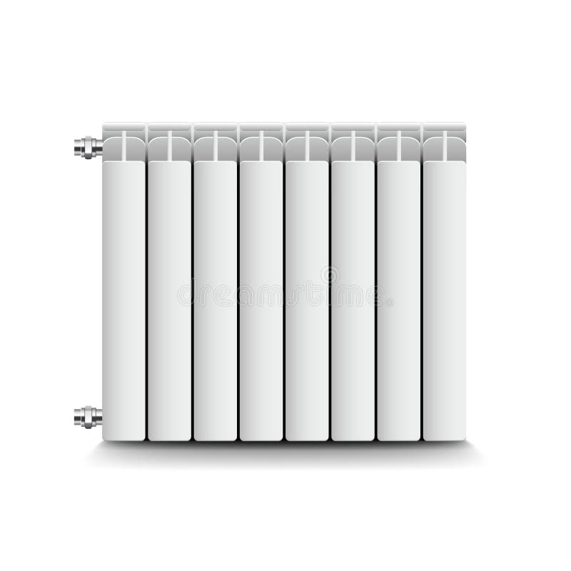 Heating Radiator on White Vector Stock Vector - Illustration of central ...