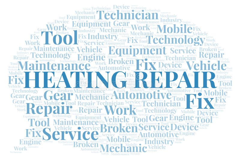 Heating and Air Repair Word Cloud Stock Illustration - Illustration of ...