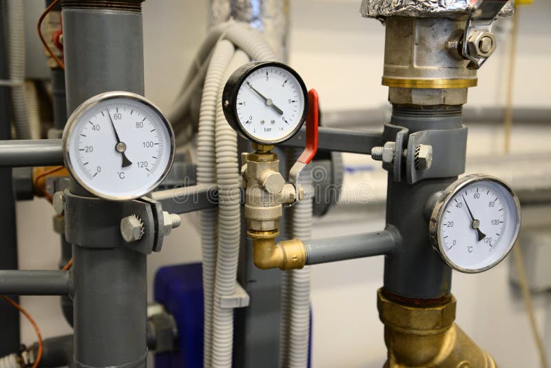 Manometer the Heating Boiler at Home Stock Photo - Image of home ...