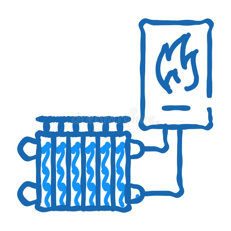 Heating System Icon Doodle Illustration Stock Vector - Illustration of ...