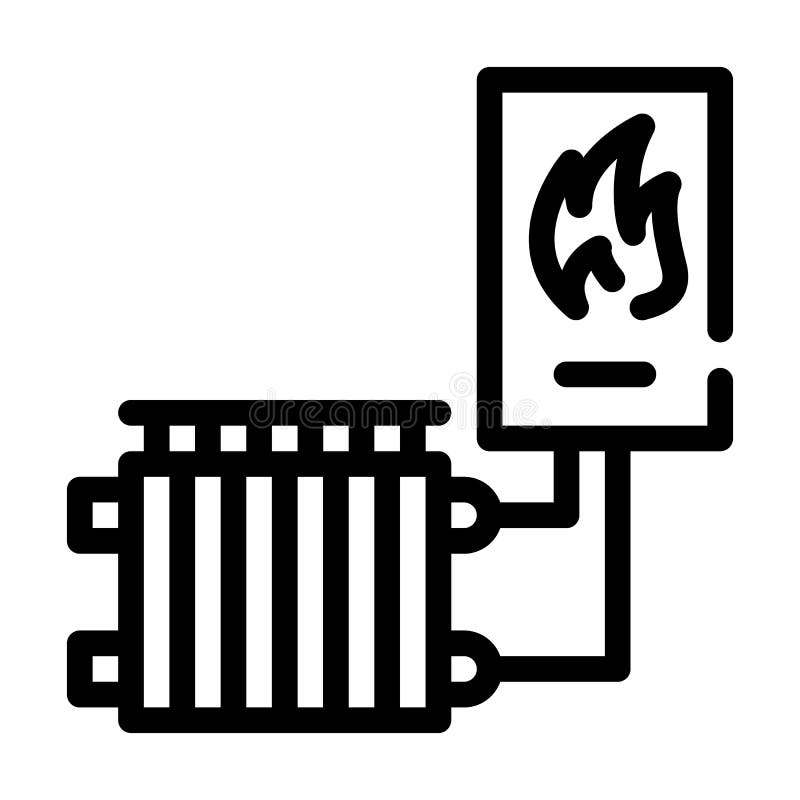 Heating System Line Icon Vector Illustration Black Stock Vector ...