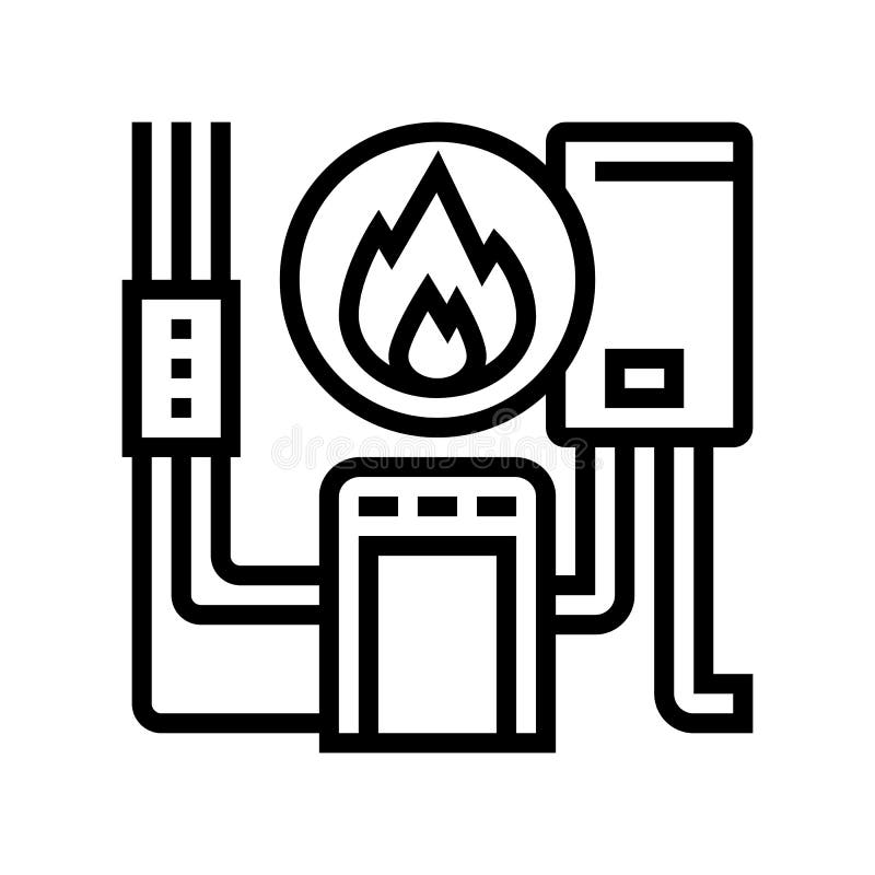 Heating System Line Icon Vector Illustration Stock Vector ...