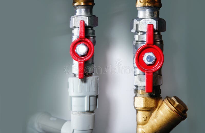 Heating System`s Plastic Ball Valves Stock Photo - Image of electric ...
