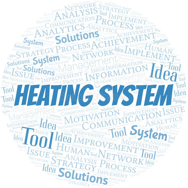 Heating System Typography Vector Word Cloud. Stock Illustration ...