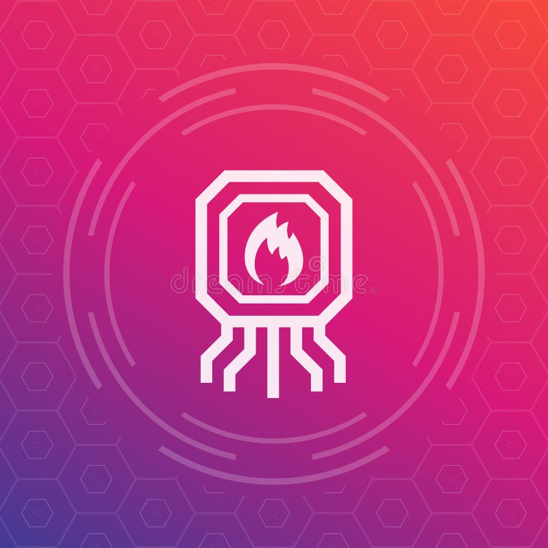 Heating system vector icon stock vector. Illustration of symbol - 108546001