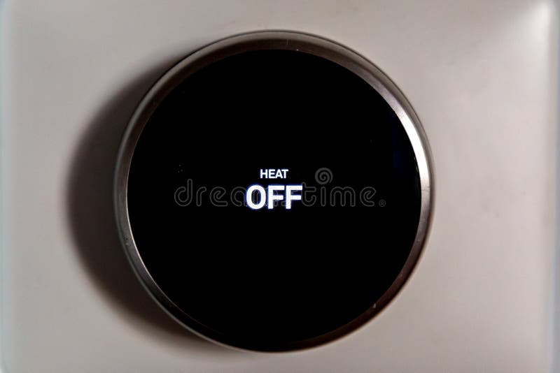 A Heating Thermostat Mounted on the Wall and Switched Off Stock Image ...