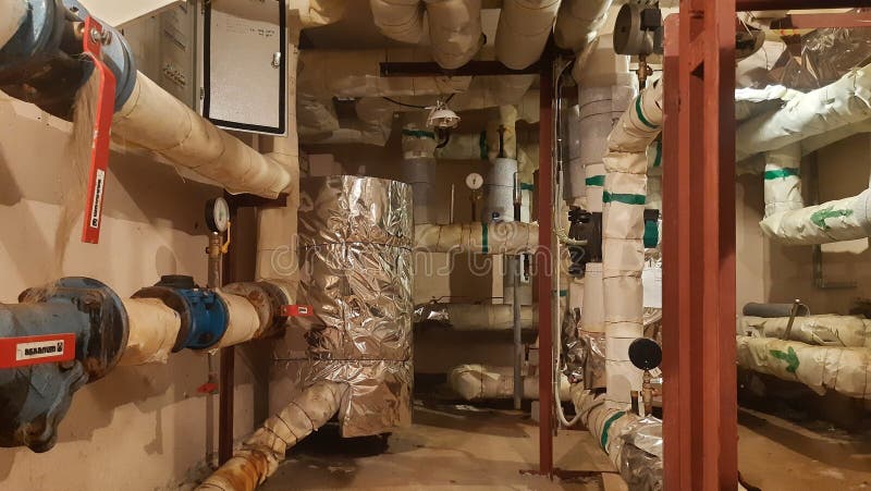 A Heating Unit from the Inside in the Basement of the House Stock Image ...