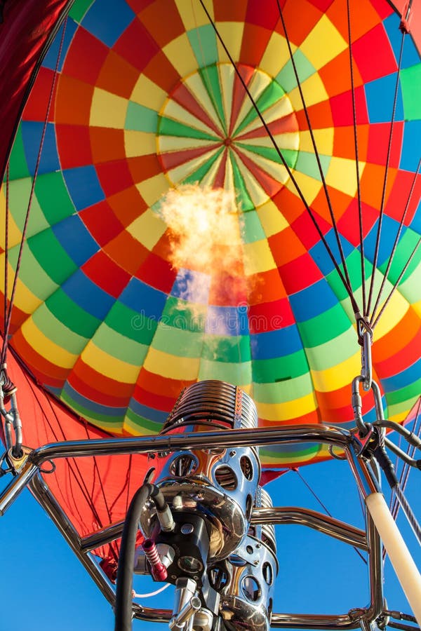 Heating Up a Hot Air Balloon Stock Image - Image of lift, sightseeing ...