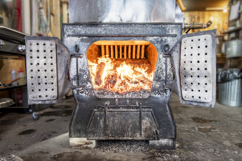 Heating, Warmth, Fire and Cosiness Concept Fireplace at Maple Shack ...
