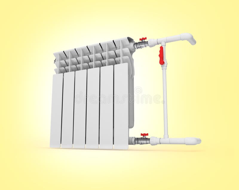 Heating White Radiator without Shadow Isolated on White Background 3d ...