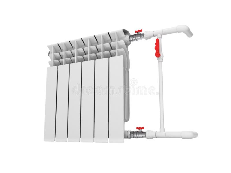 Heating White Radiator Isolated on White Background 3d without Shadow ...