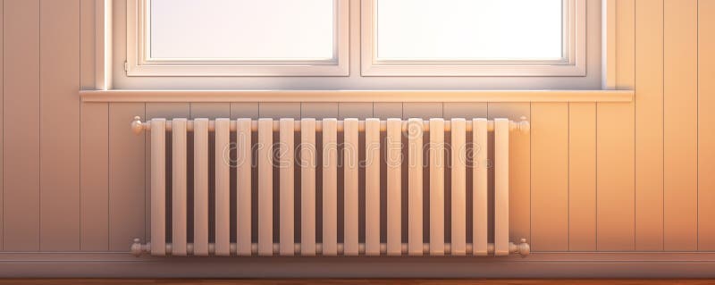 Heating White Radiator in a Living Room, Generated Ai Stock ...