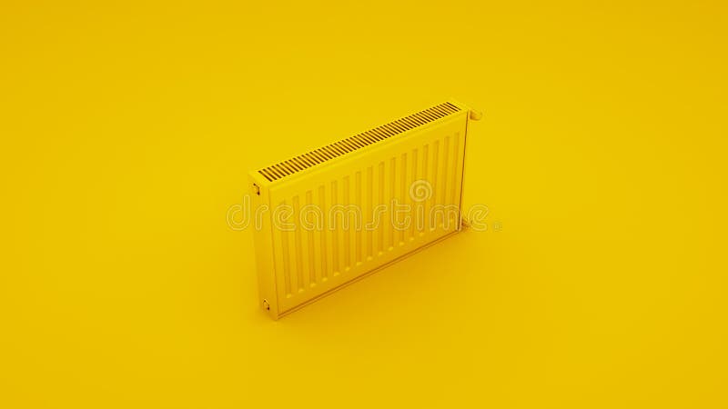 Heating Yellow Radiator. 3D Rendering Stock Illustration - Illustration ...