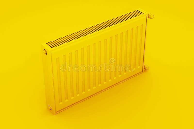 Heating Yellow Radiator. 3D Rendering Stock Illustration - Illustration ...