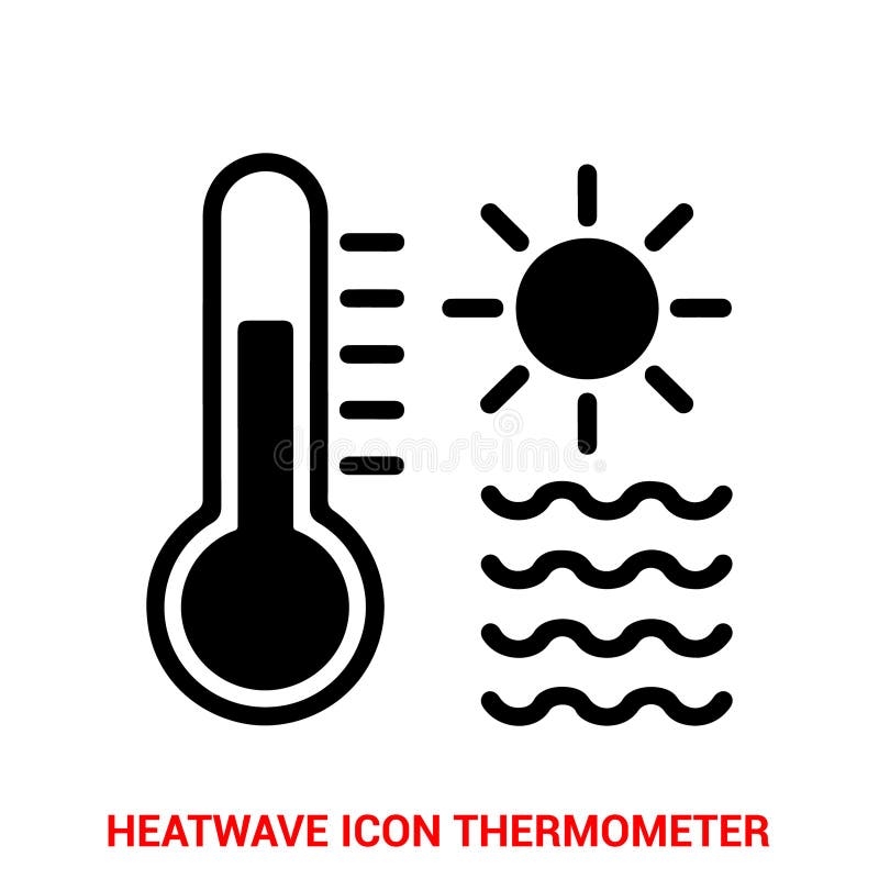 Heatwave, Thermometer Vector Icon Stock Illustration - Illustration of ...