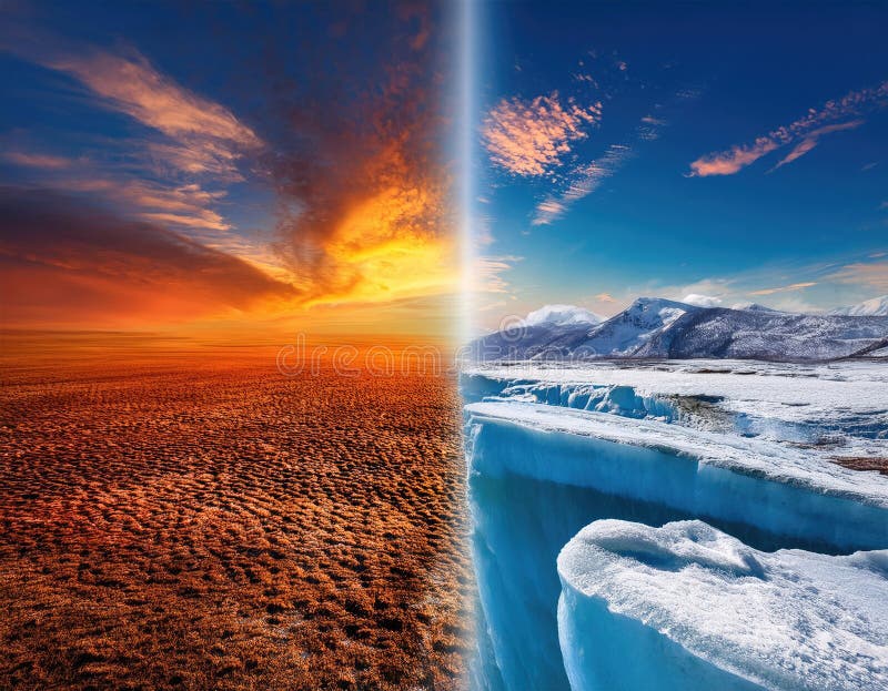 Heatwave Vs. Ice Age: Extreme Temperatures & the Environment. Generated ...