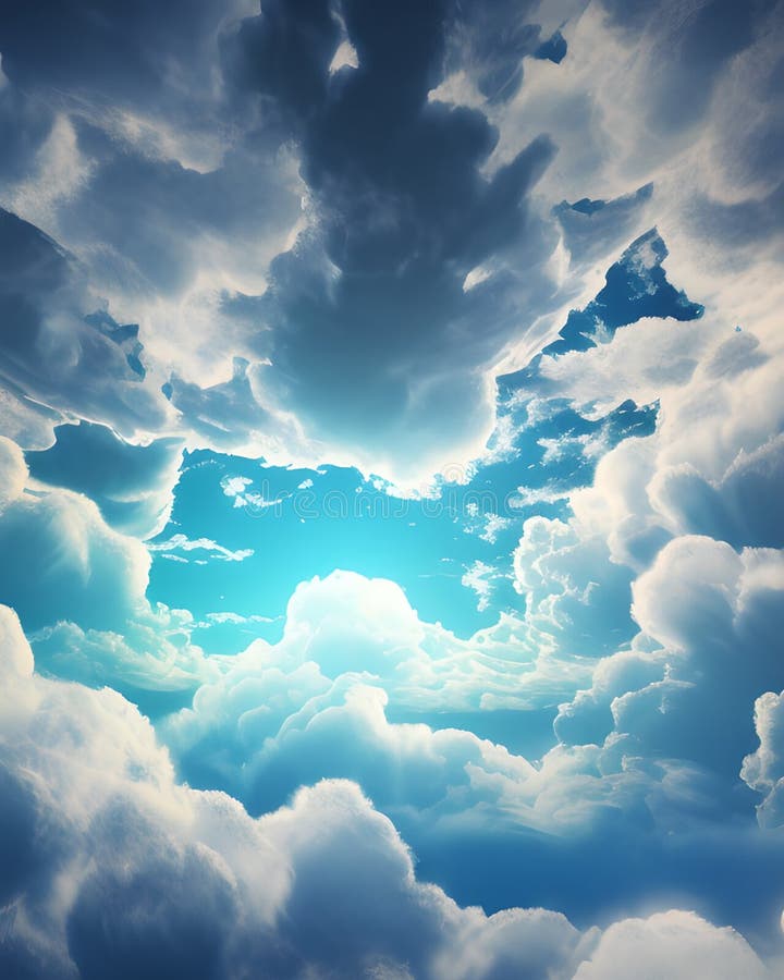 Heaven Blue Sky Clouds Background Stock Illustration - Illustration of ...