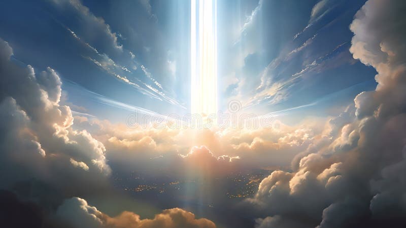 Heaven with Clouds an Beam of Lights Stock Video - Video of angelic, bliss: 309991619
