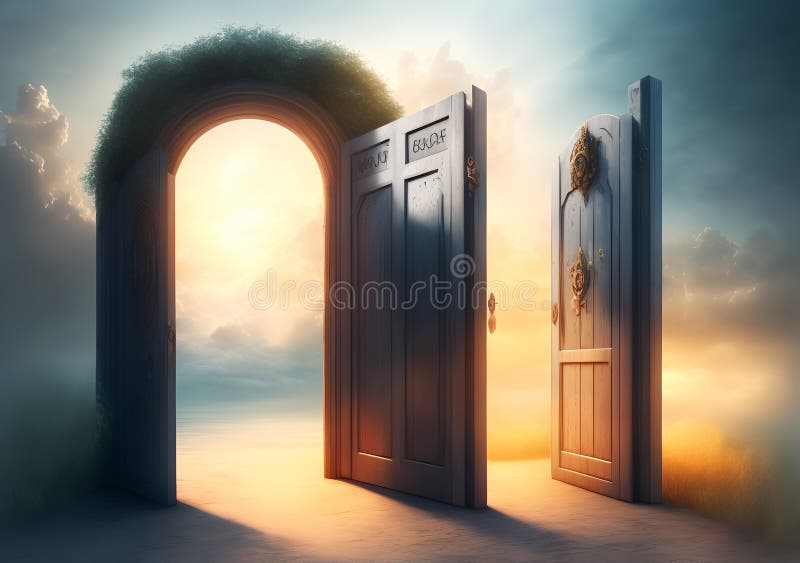 Heaven Gate, Generative AI Illustration Stock Illustration ...