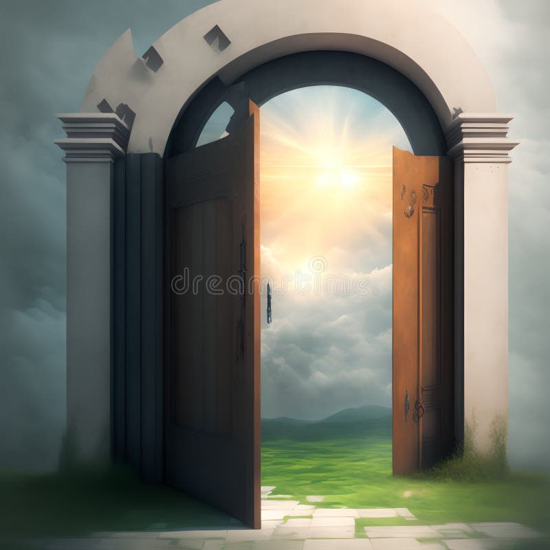 Heaven Gate, Generative AI Illustration Stock Illustration ...