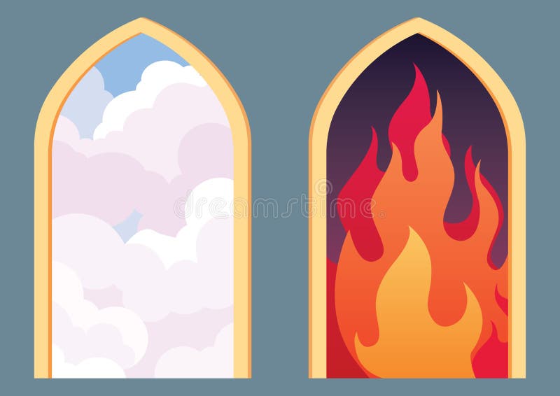 Heaven and Hell stock vector. Illustration of temptation - 268148786