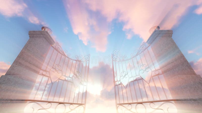 Heaven Gate and Stairway Guarded by Angels Leading To Light and Peace ...