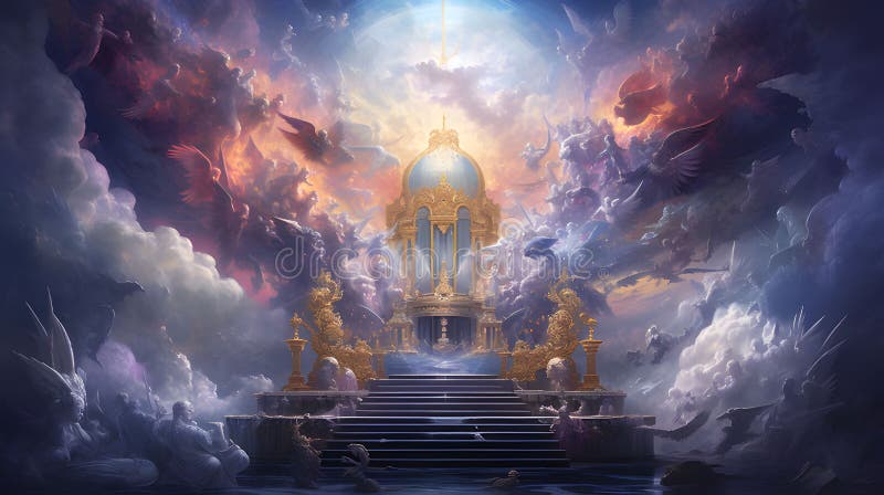 Heaven Scenery with the Marvelous and Gorgeous Throne, Generative AI ...