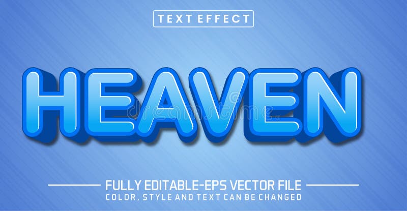 Heaven Text Editable Style Effect Stock Vector - Illustration of ...