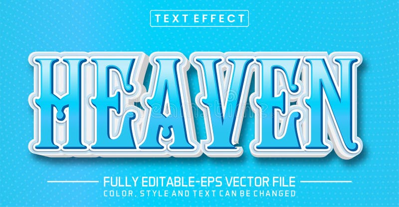 Heaven Text Editable Style Effect Stock Vector - Illustration of modern ...