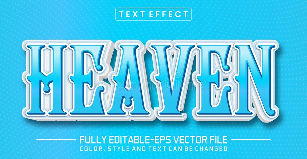 Heaven Text Editable Style Effect Stock Vector - Illustration of modern ...