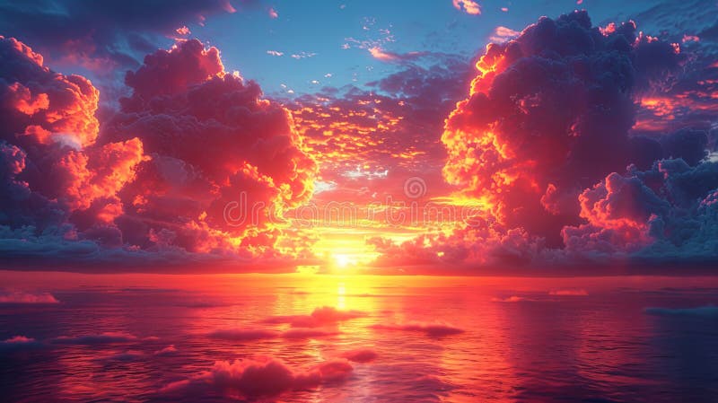 The Heavenly Background, Where the Bright Colors of Sunset Create ...