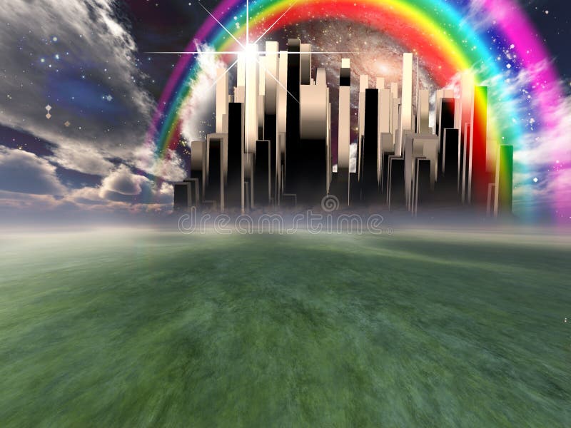 Heavenly City stock illustration. Illustration of building - 26420244