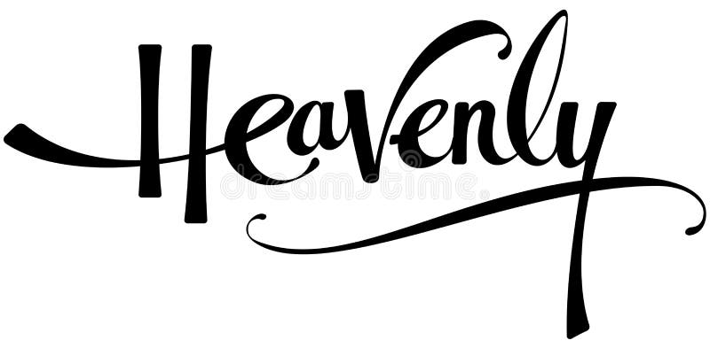 Heavenly - Custom Calligraphy Text Stock Vector - Illustration of lines ...