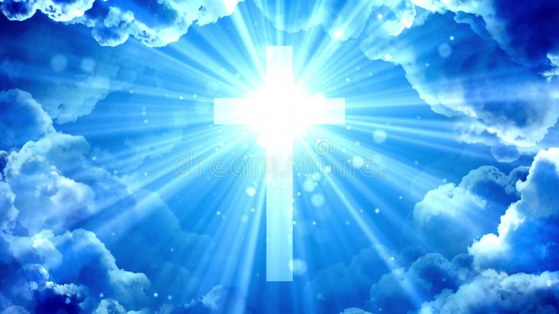 Heavenly glorious cross stock footage. Video of light - 127423152