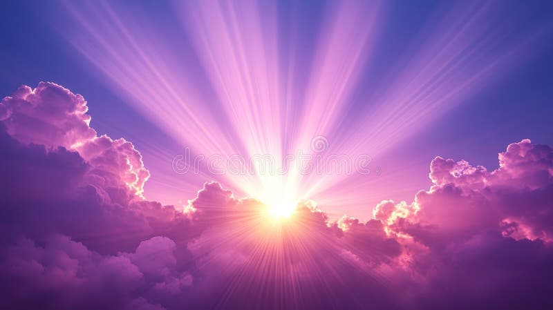 Heavenly Glow Expansive Sky with Soft Pink and Purple Clouds Glowing ...