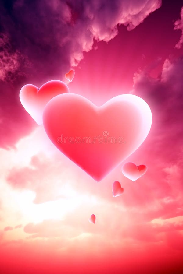 Heavenly Hearts stock illustration. Illustration of tranquil - 12864424