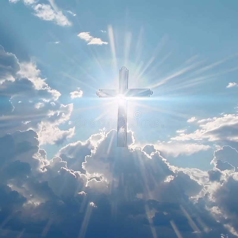 Heavenly Light Shining through Clouds Forming a Cross Stock Photo ...