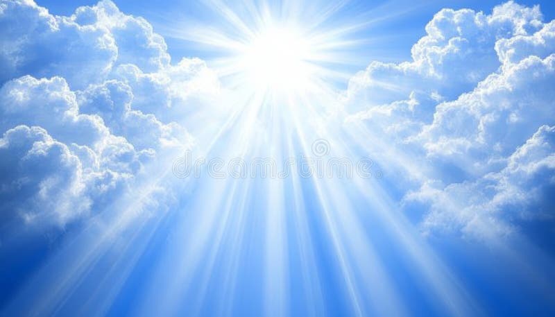 Heavenly Light Uplifting Background with Soft, Blurred Clouds and ...