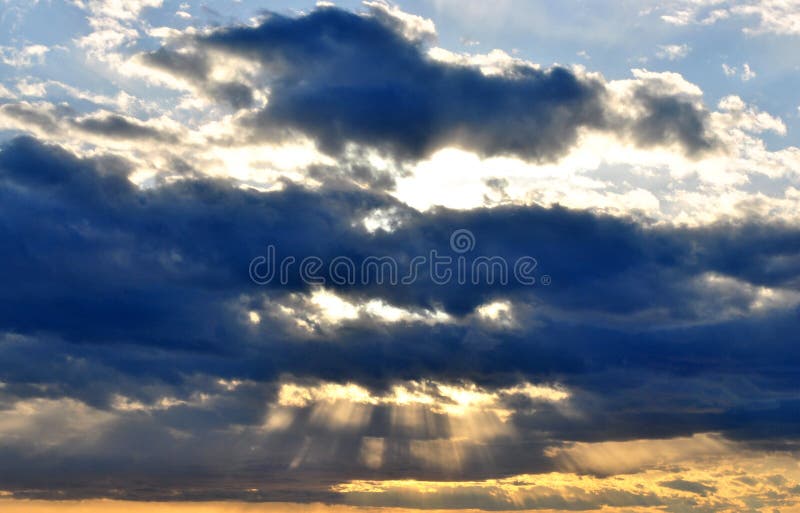 Heavenly Rays of Light stock image. Image of heaven, cumulonimbus ...
