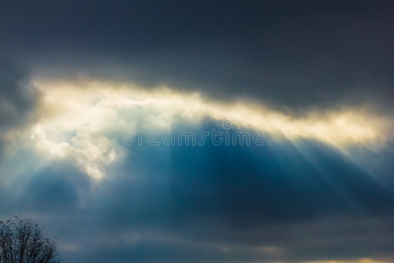 Heavenly Rays of Light stock image. Image of heaven, cumulonimbus ...