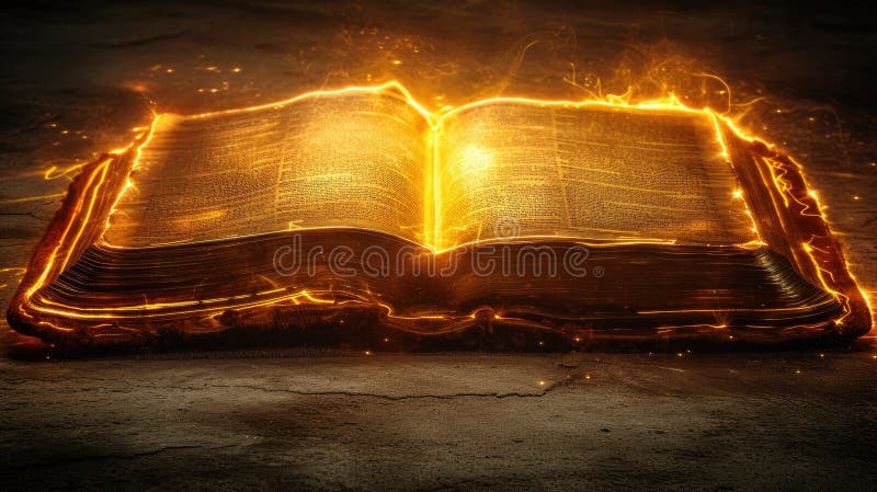 Heavenly Revelation: Glowing Biblical Scriptures. Stock Illustration ...