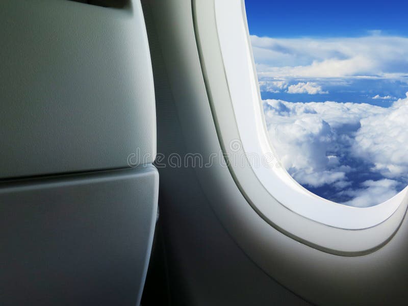 Heavenly Sky Seen through the Windows of an Airplane Stock Image ...